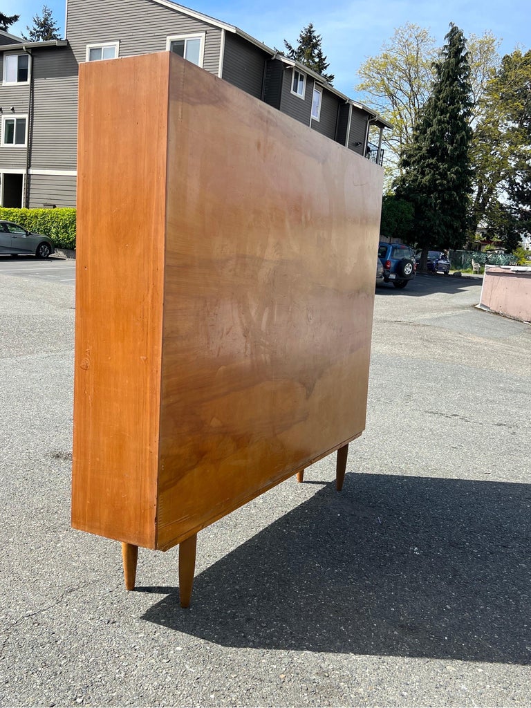 Vintage Mid-Century Modern Maple Book Case Etagere or Storage Cabinet ...