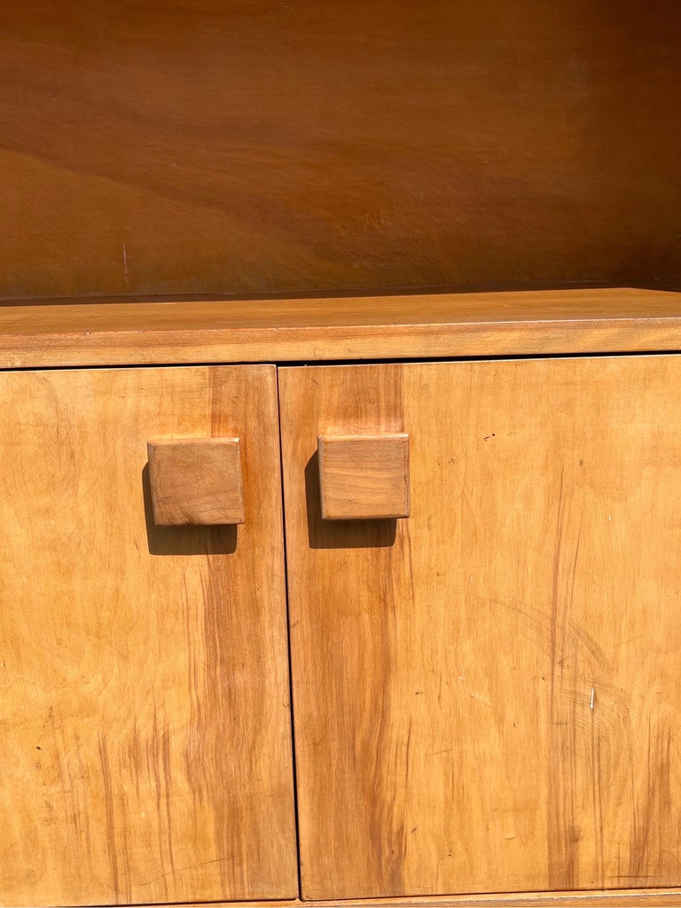 Vintage Mid-Century Modern Maple Book Case Etagere or Storage Cabinet ...