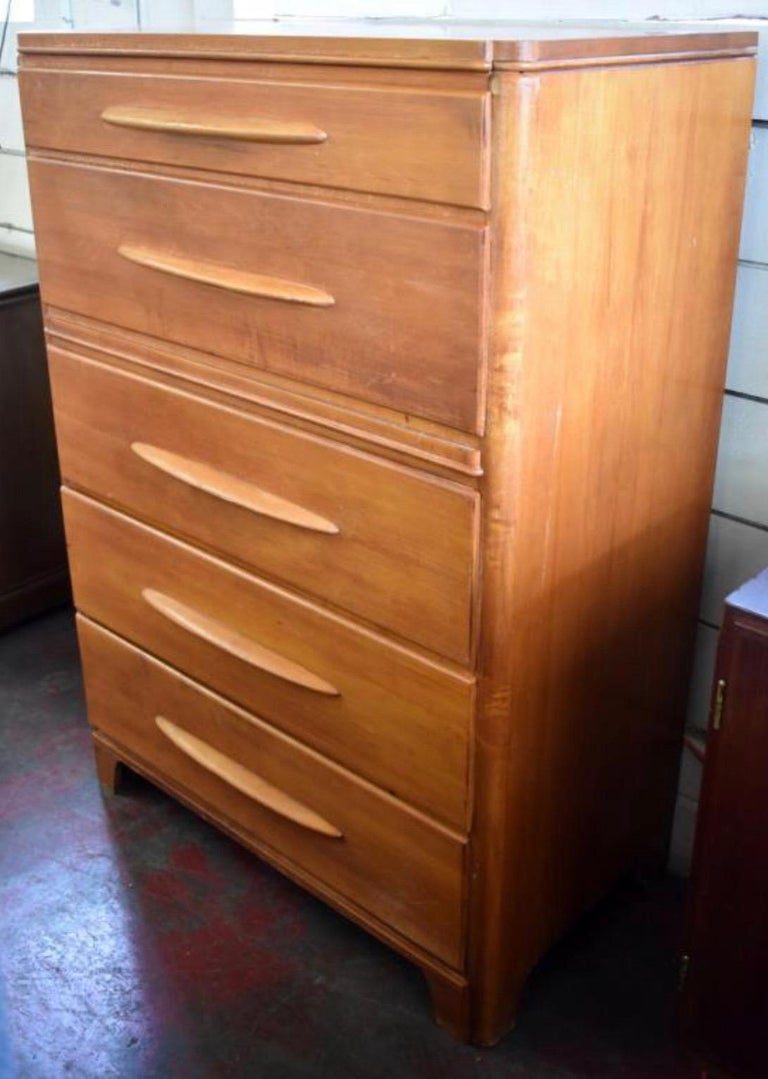 Vintage Mid-Century Modern Maple Dresser Cabinet Storage Drawers For ...