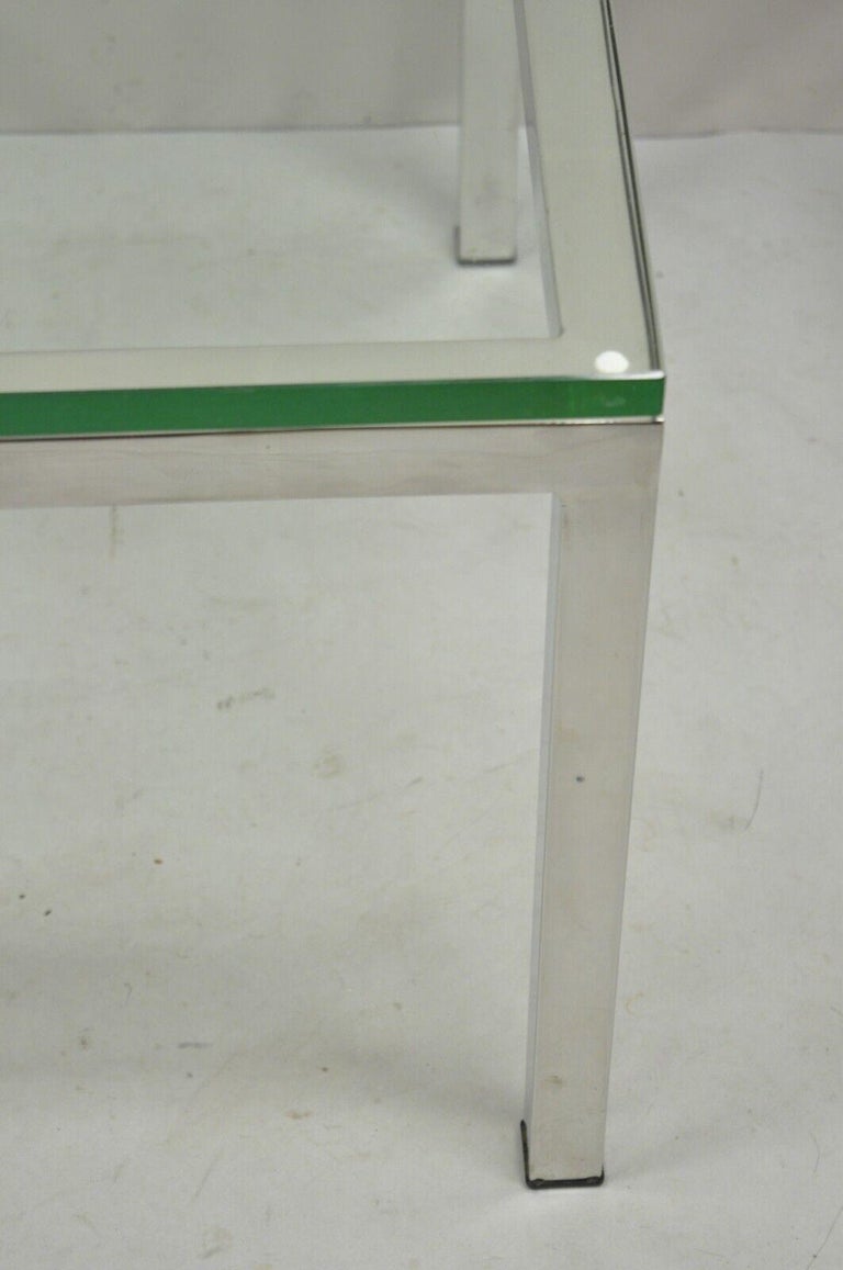 Vintage Mid-Century Modern Milo Baughman Style Chrome and Glass Coffee ...