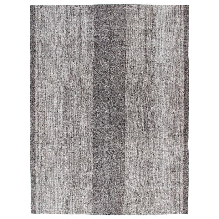 Vintage Mid-Century Modern Minimalist Flat-Weave Rug For Sale at 1stDibs