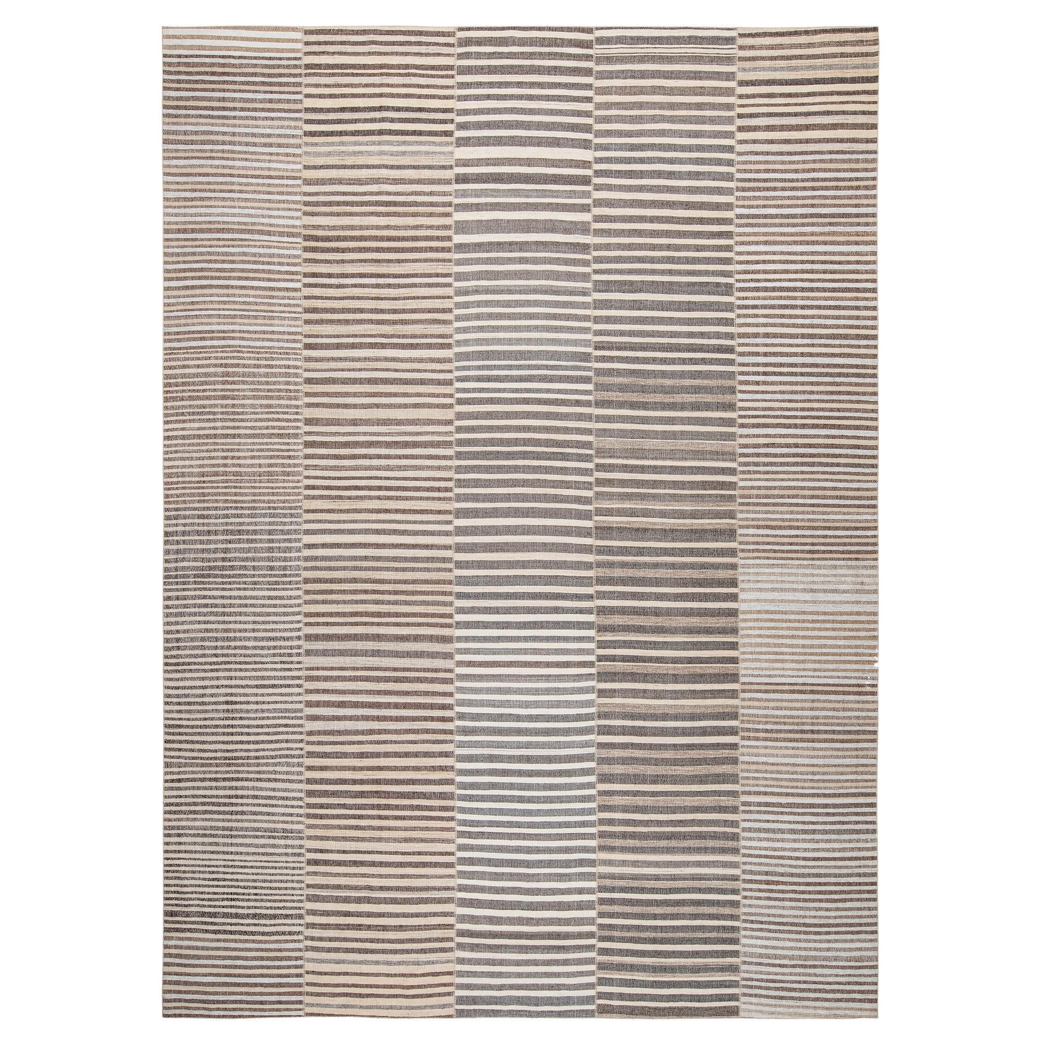 Mazandaran Multicolor Stripe Flatweave Runner For Sale at 1stDibs