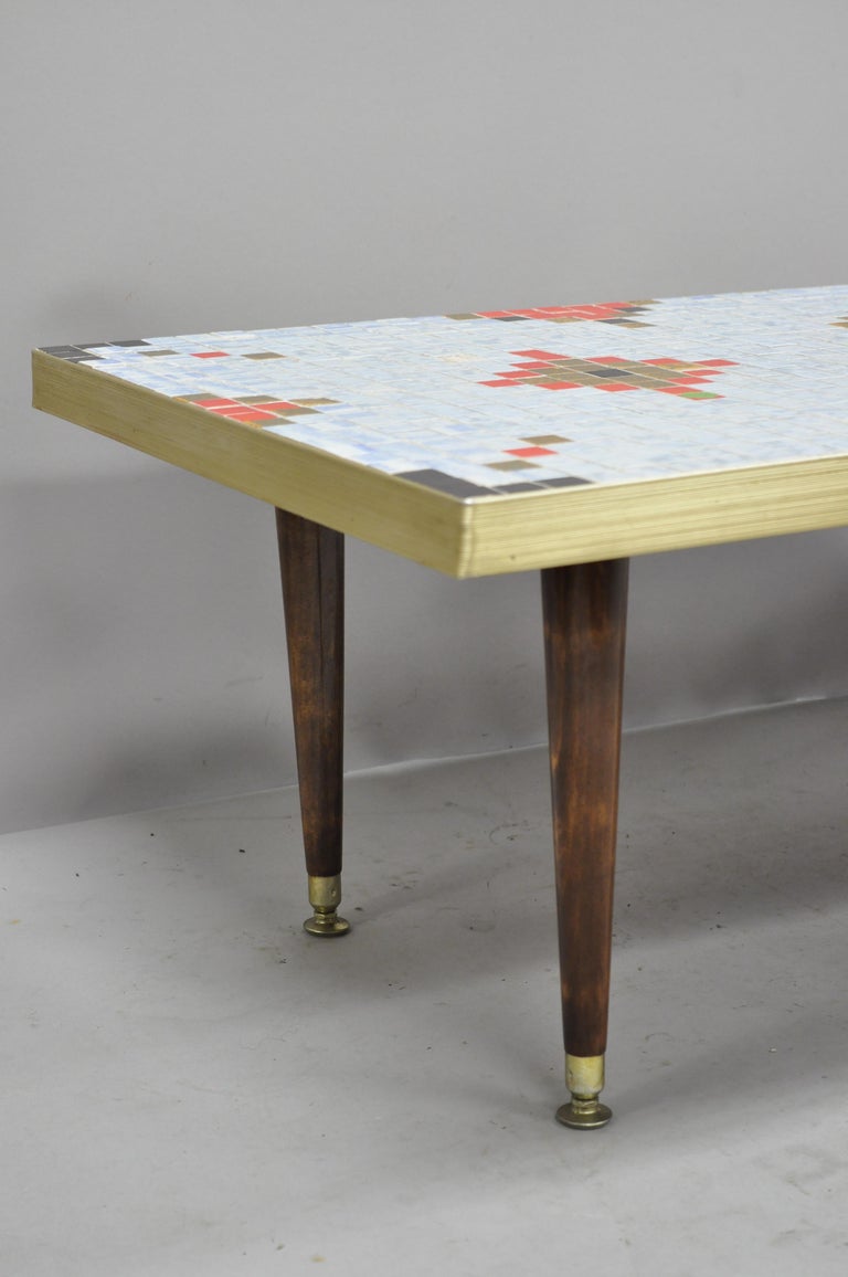 Vintage Mid-Century Modern Mosaic Tile Top Coffee Table with "S ...