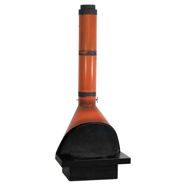 Vintage Mid-Century Modern Preway Fireplace Burnt Orange at 1stDibs ...