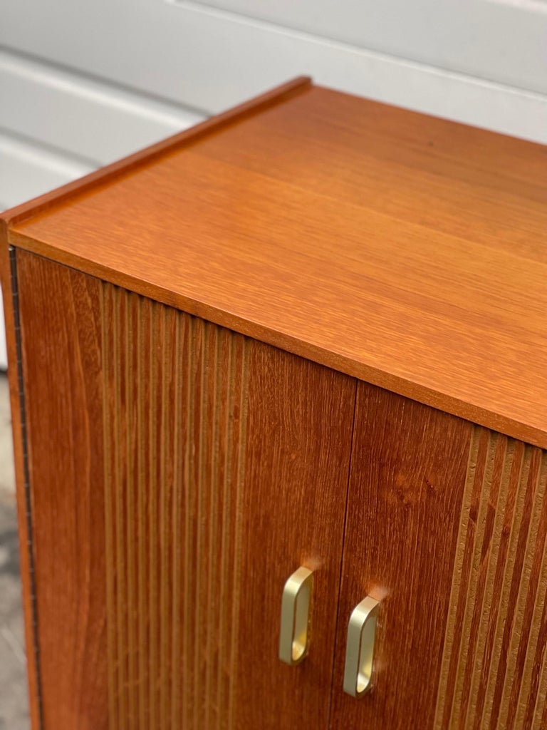 Vintage Mid-Century Modern Record Cabinet with Casters, Uk Import For ...