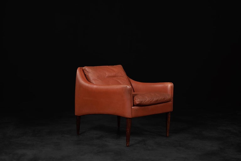 Vintage Mid-Century Modern Rosewood&Leather Lounge Chair Model 800 by ...