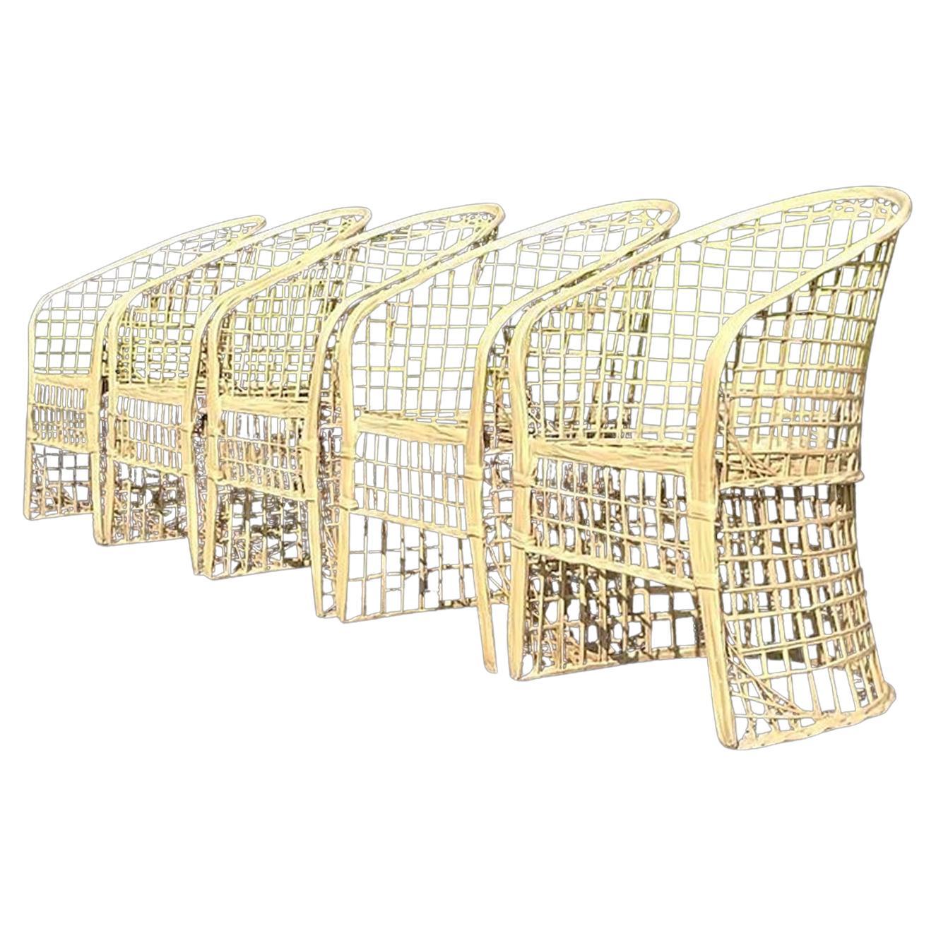 Vintage Russell Woodard Spun Fiberglass Outdoor Dining Chairs - Set of ...