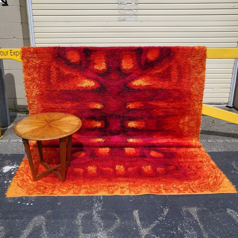 Vintage Mid-Century Modern Rya Rug, Extra Large at 1stDibs