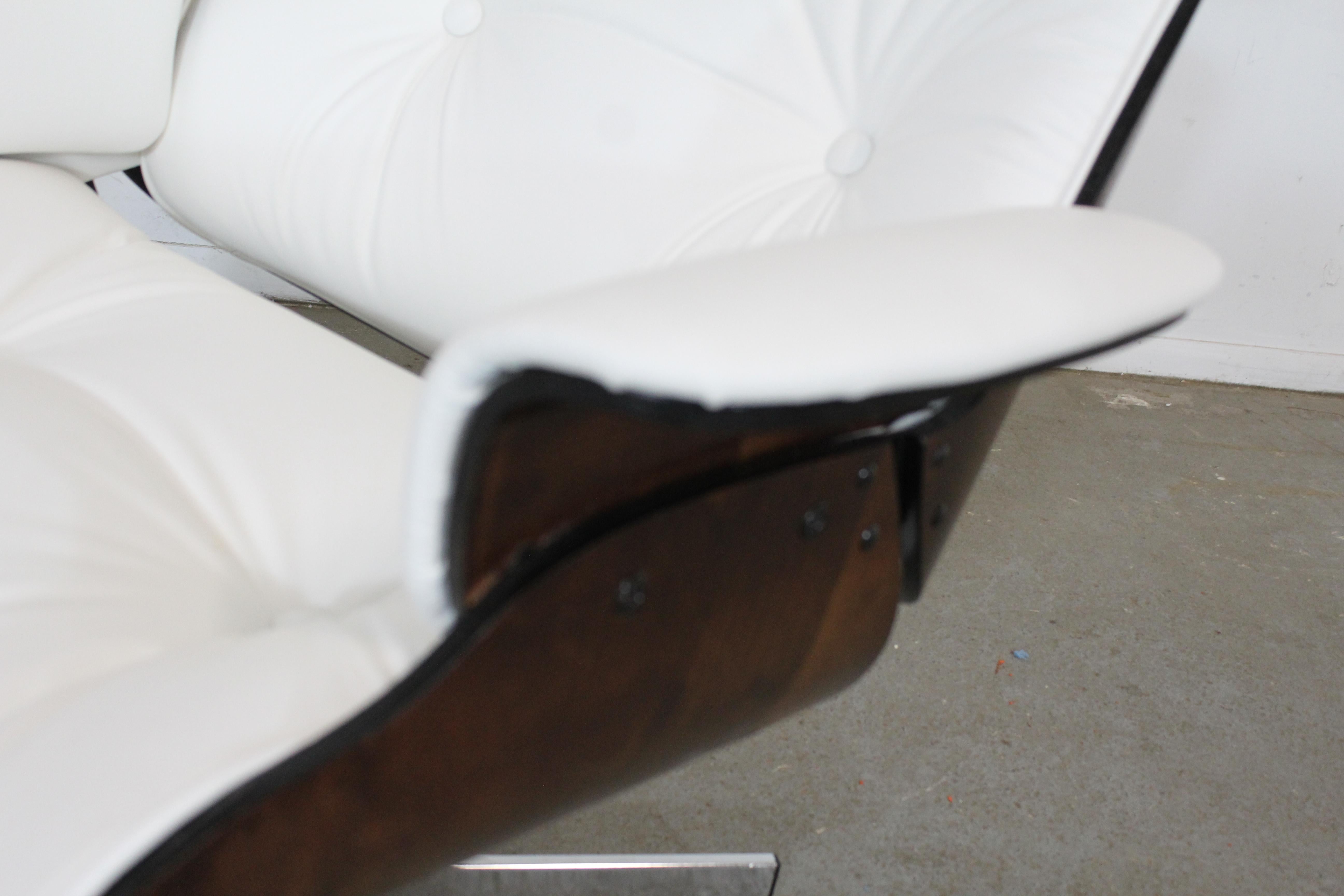 Mid-Century Modern Selig Leather Lounge Chair and Ottoman For Sale at ...