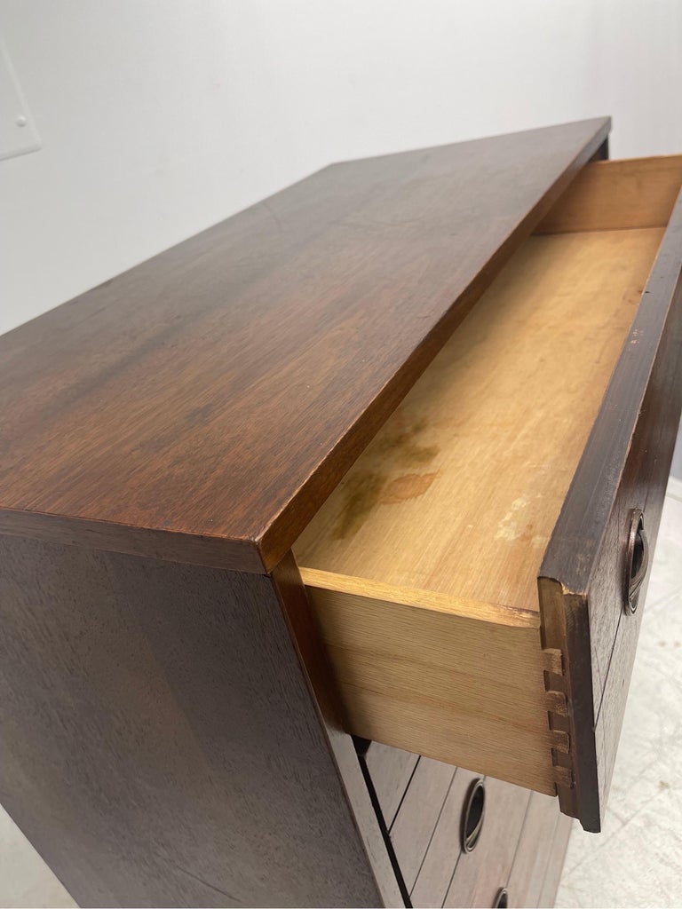 Vintage Mid-Century Modern Solid Walnut Dresser with Dovetailed Drawers ...
