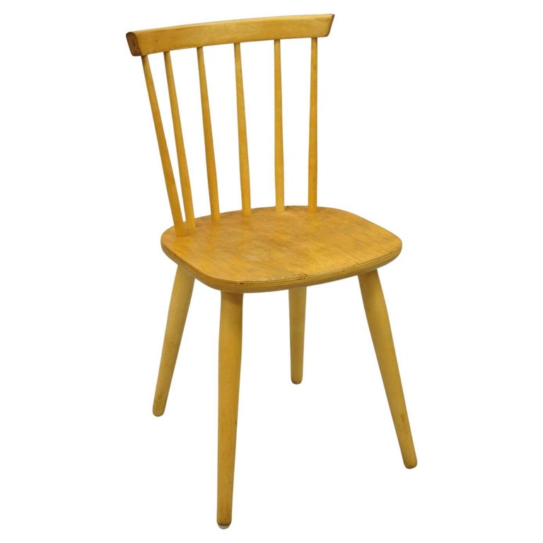 Vintage Mid-Century Modern Spindle Back Birch Maple Side Chairs 'Single ...