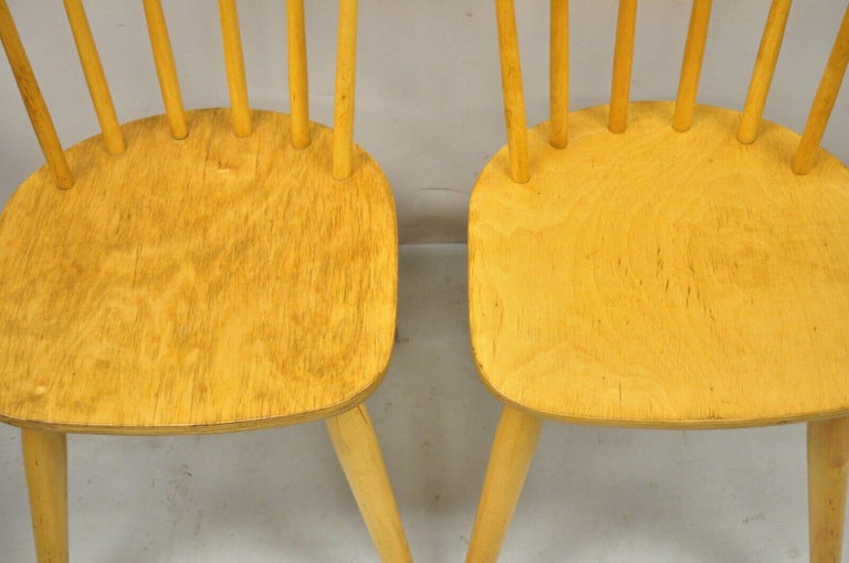 Vintage Mid-Century Modern Spindle Bush Birch Maple Side Chairs, a Pair ...
