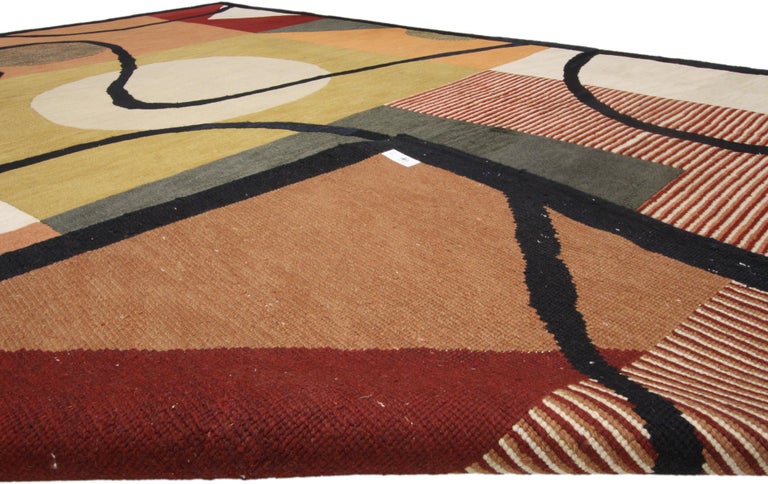Vintage Mid-Century Modern Style Rug, Abstract Area Rug at 1stDibs