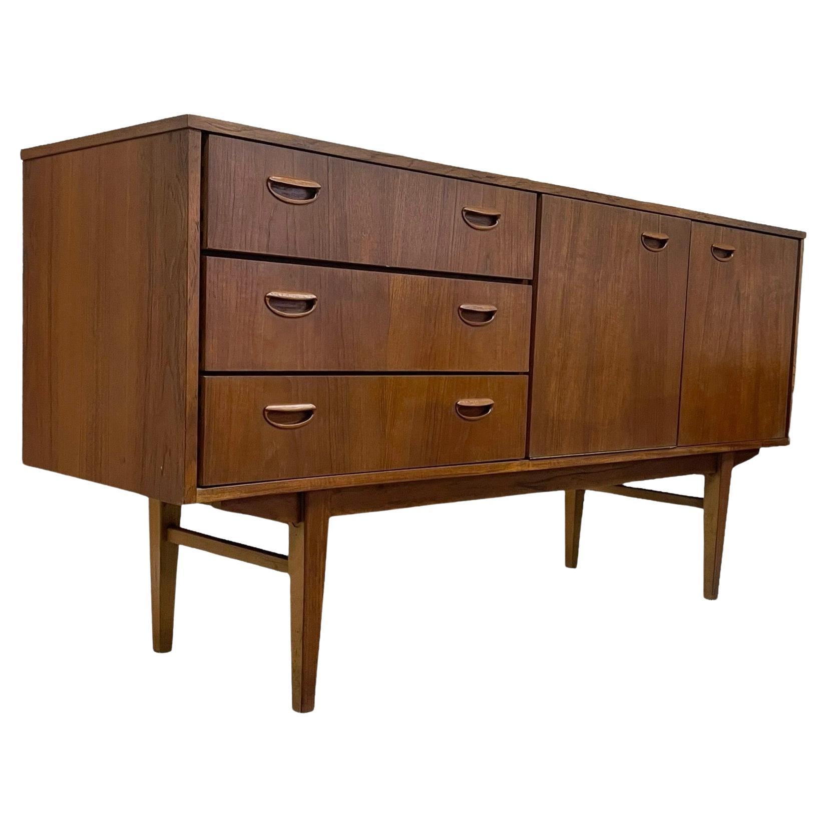 Vintage Mid-Century Modern Teak Bench Entryway Cabinet, UK Import For ...