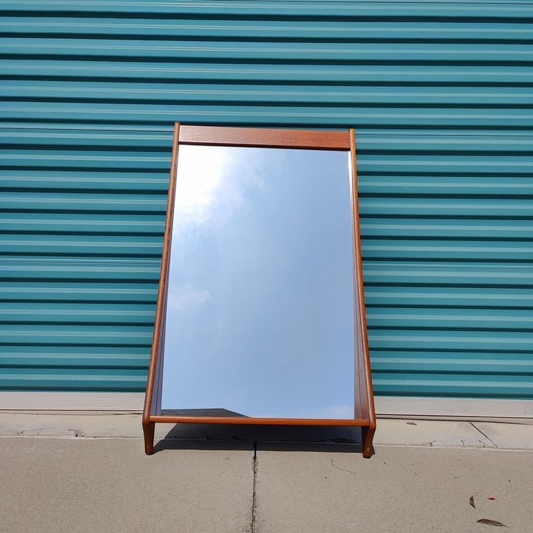 Vintage Mid-Century Modern Teak Mirror by Pedersen and Hansen For Sale ...