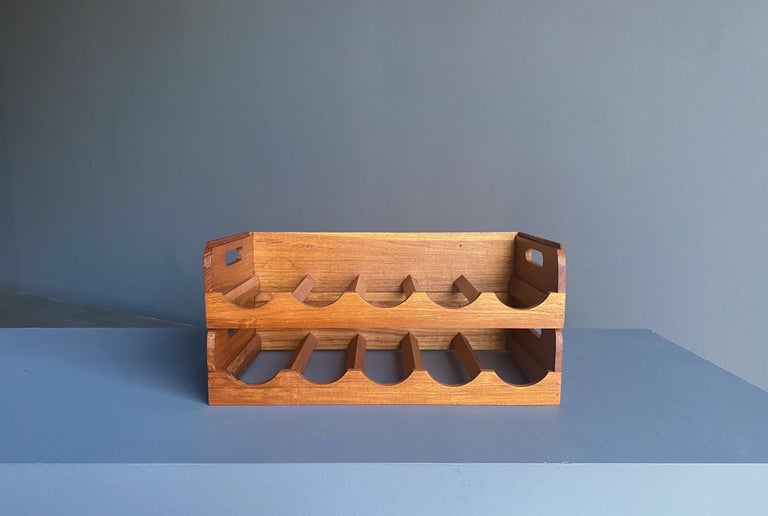 Vintage Mid-Century Modern Teak Stacking Wine Rack by Kalmar, 1960's ...
