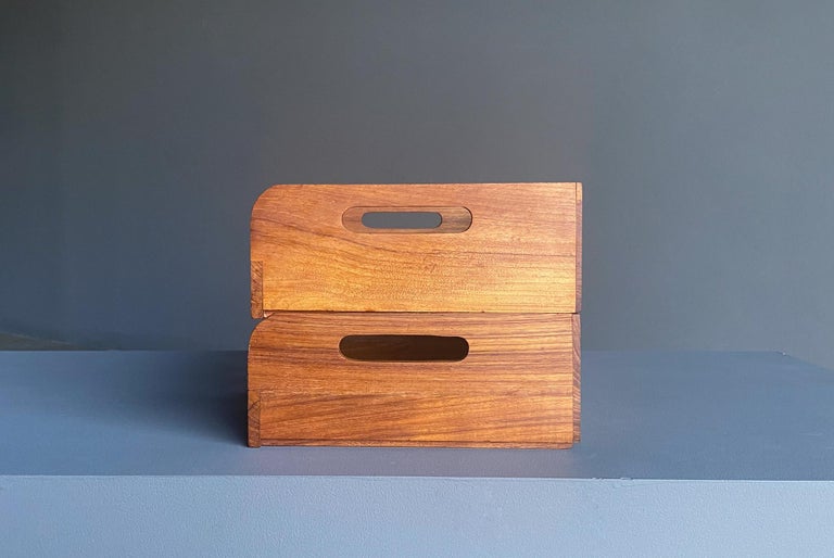 Vintage Mid-Century Modern Teak Stacking Wine Rack by Kalmar, 1960's ...