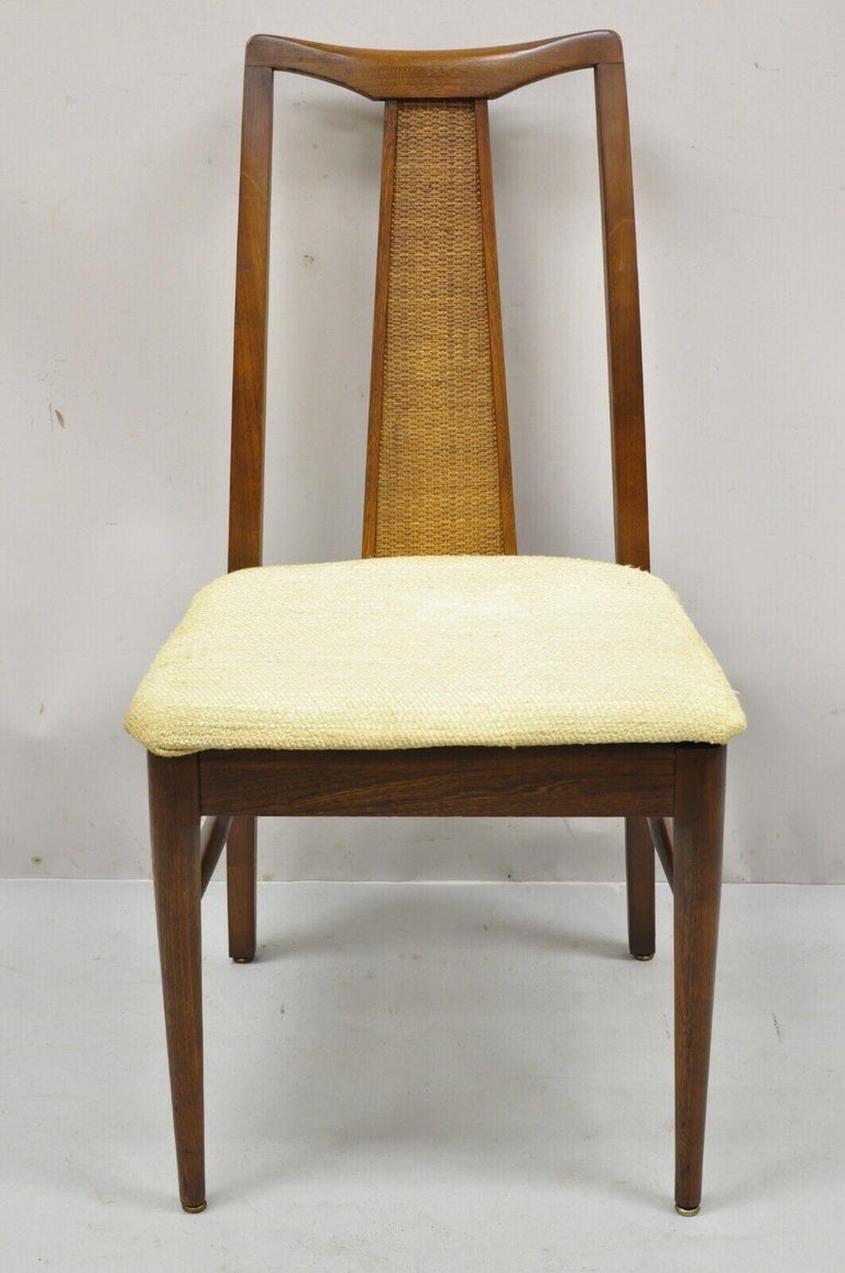 Vintage Mid-Century Modern Walnut Cane Back Dining Chairs, Set of 4 For ...