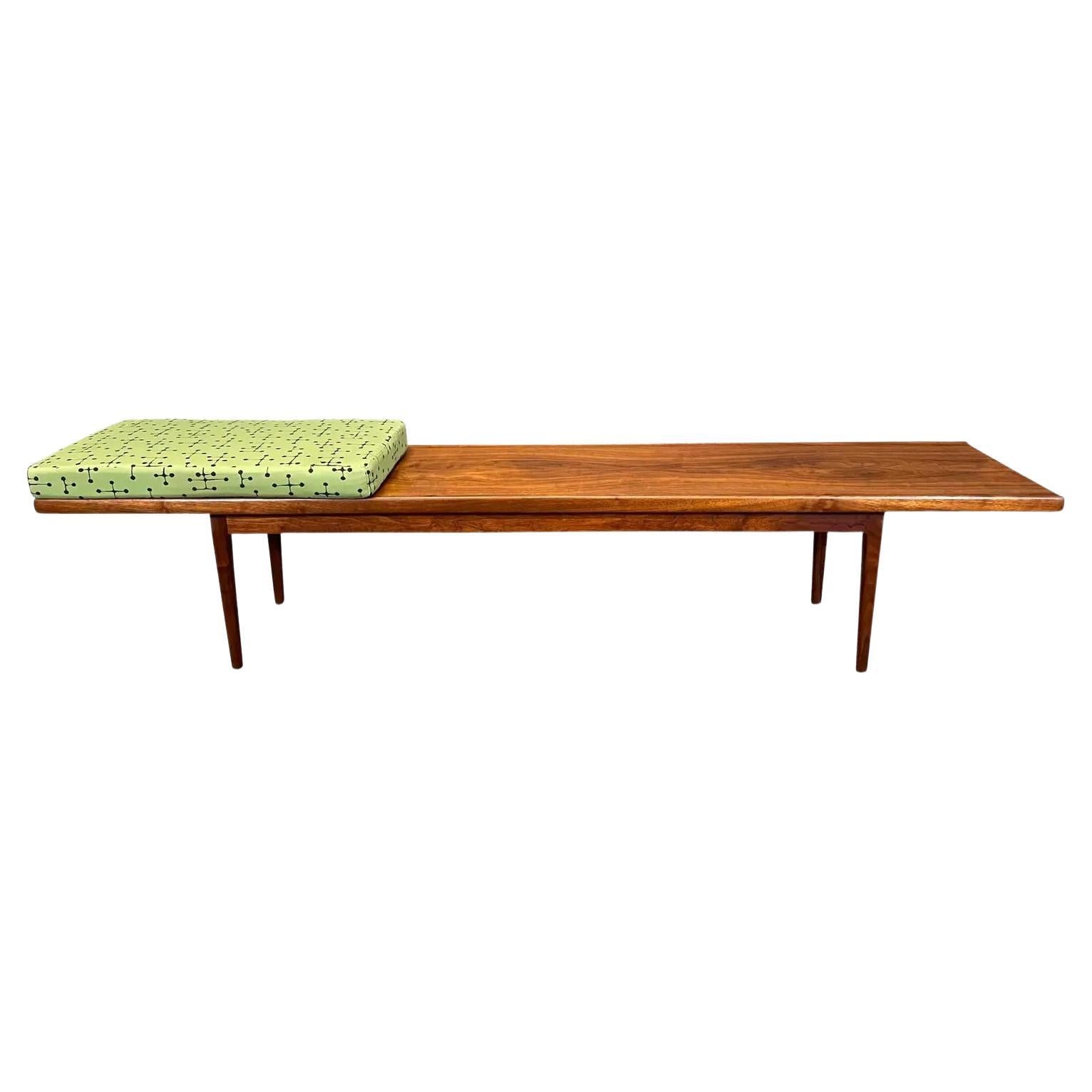 Mid-Century Modern Sculptural Walnut Bench at 1stDibs