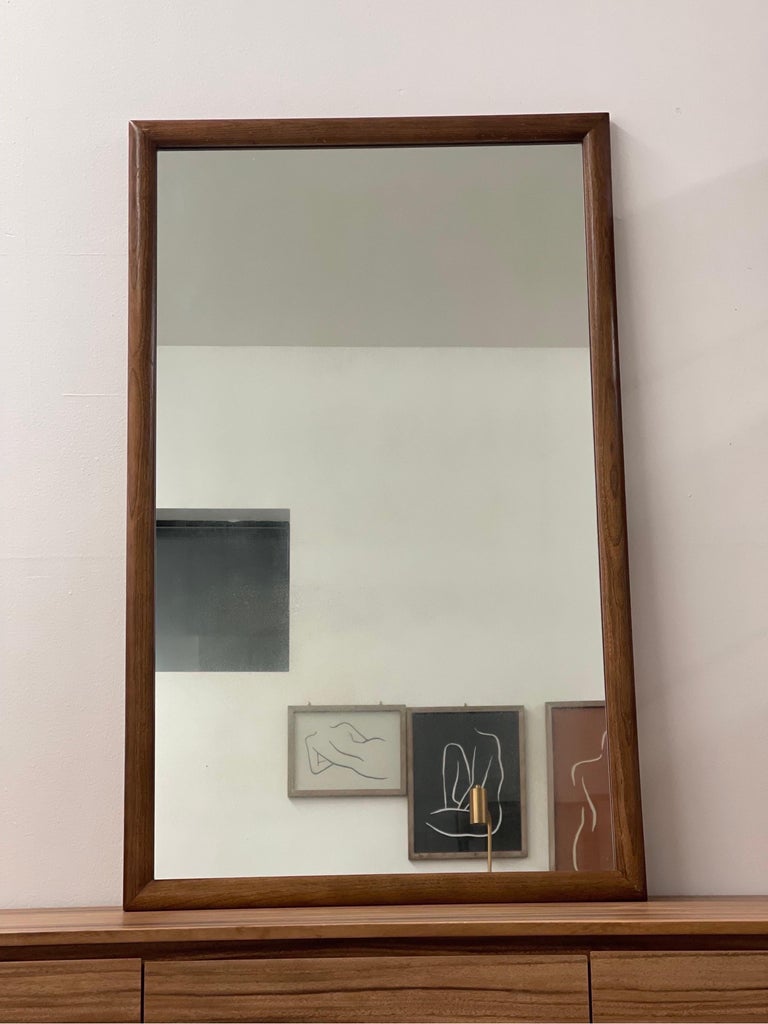 Vintage Mid Century Modern Walnut Framed wall Mirror by Airy Furniture ...