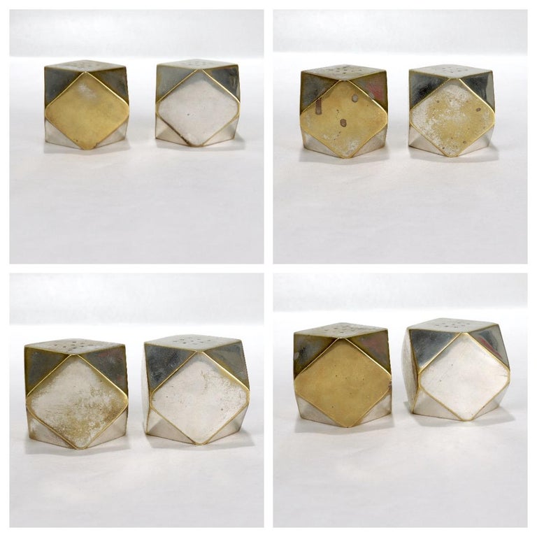 Vintage Mid-Century Modern Ward Bennett Silver Plate Salt and Pepper ...