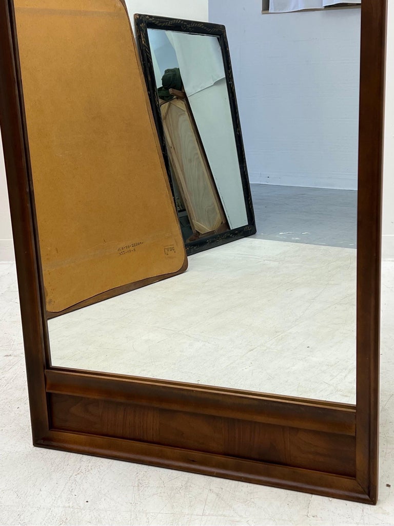 Vintage Mid-Century Modern Wood Wall Mirror For Sale at 1stDibs