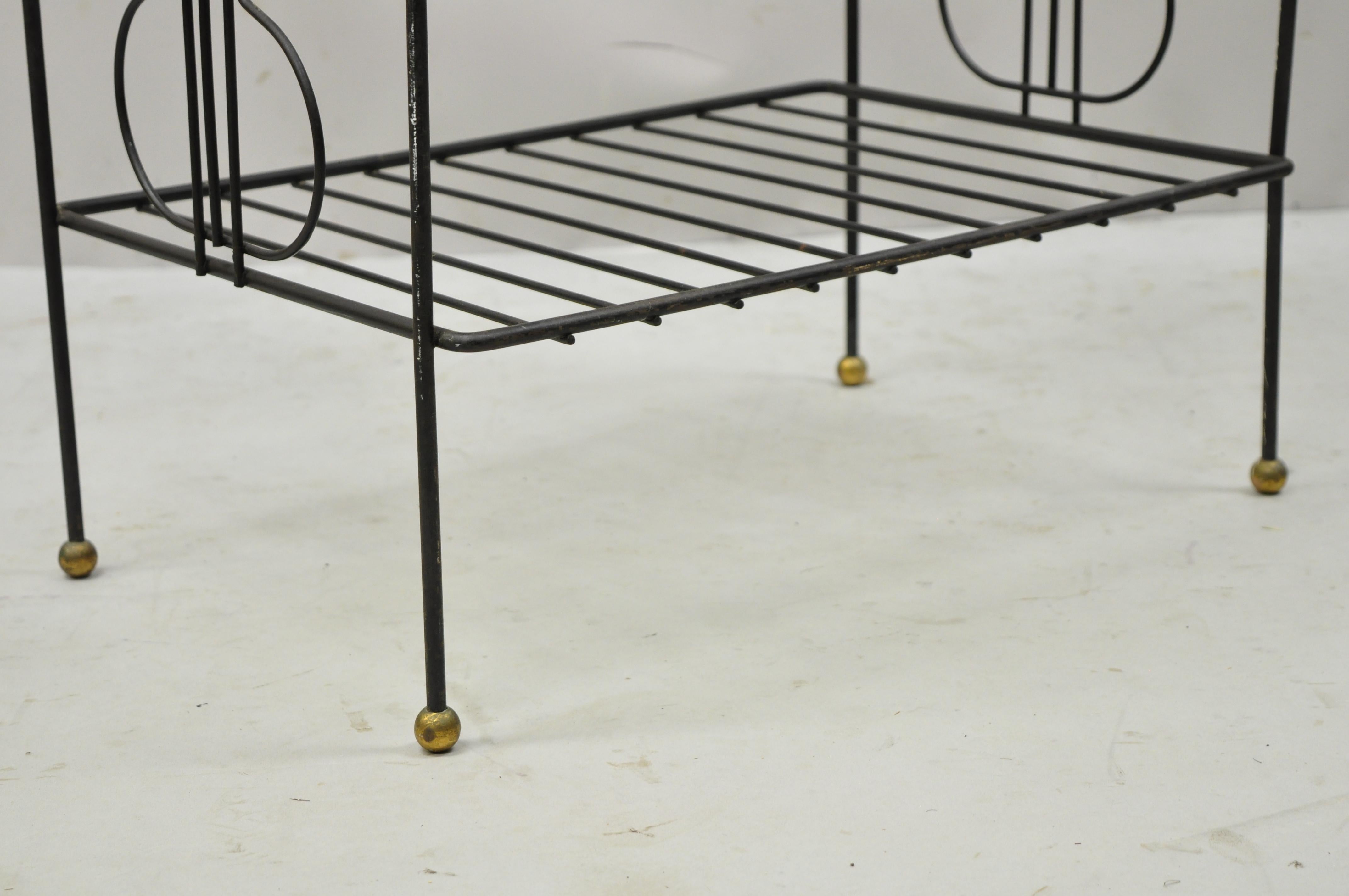 Vintage Mid-Century Modern Wrought Iron Metal Record Player Vinyl Album ...