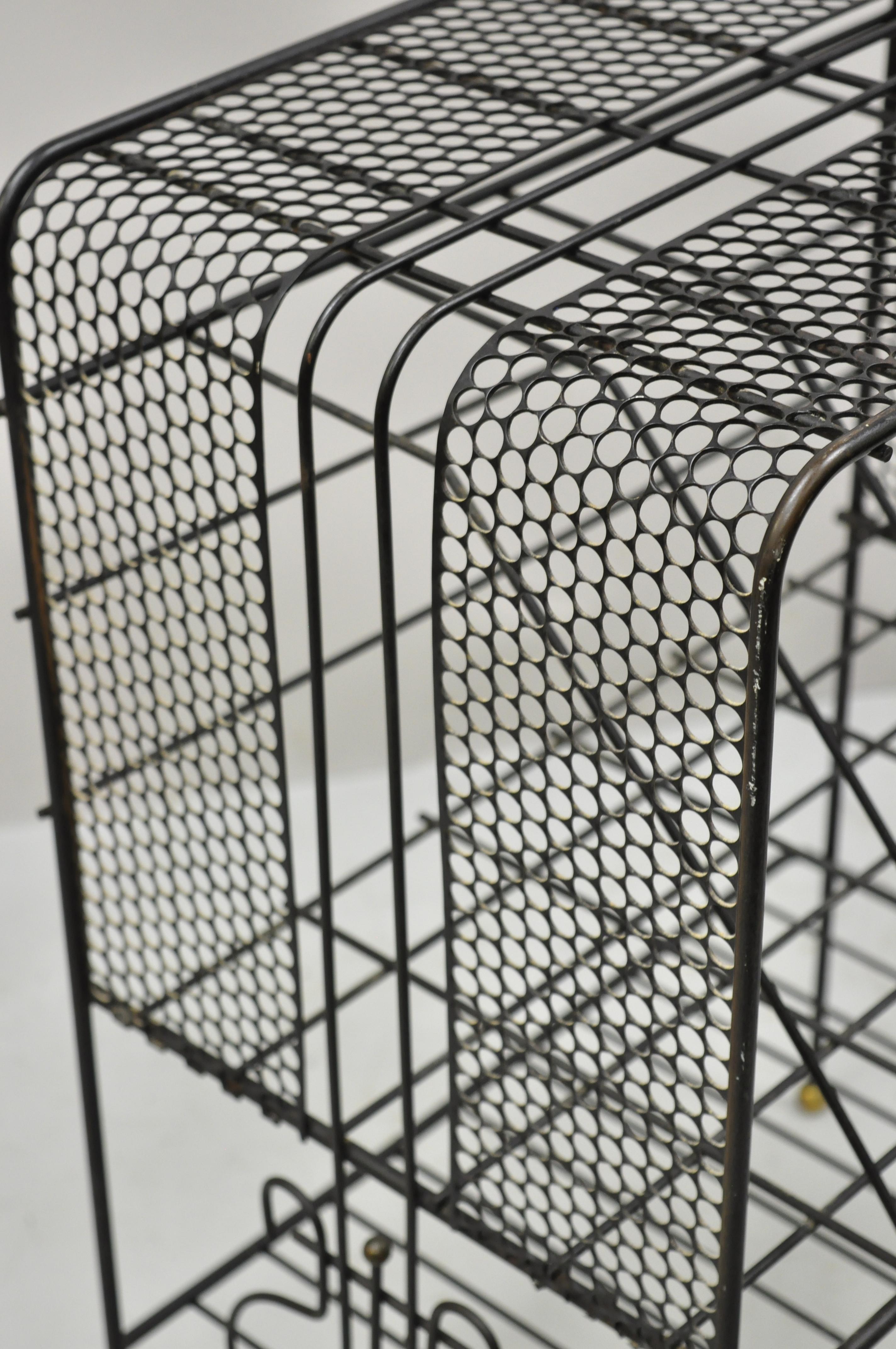 Vintage Mid-Century Modern Wrought Iron Metal Record Player Vinyl Album ...