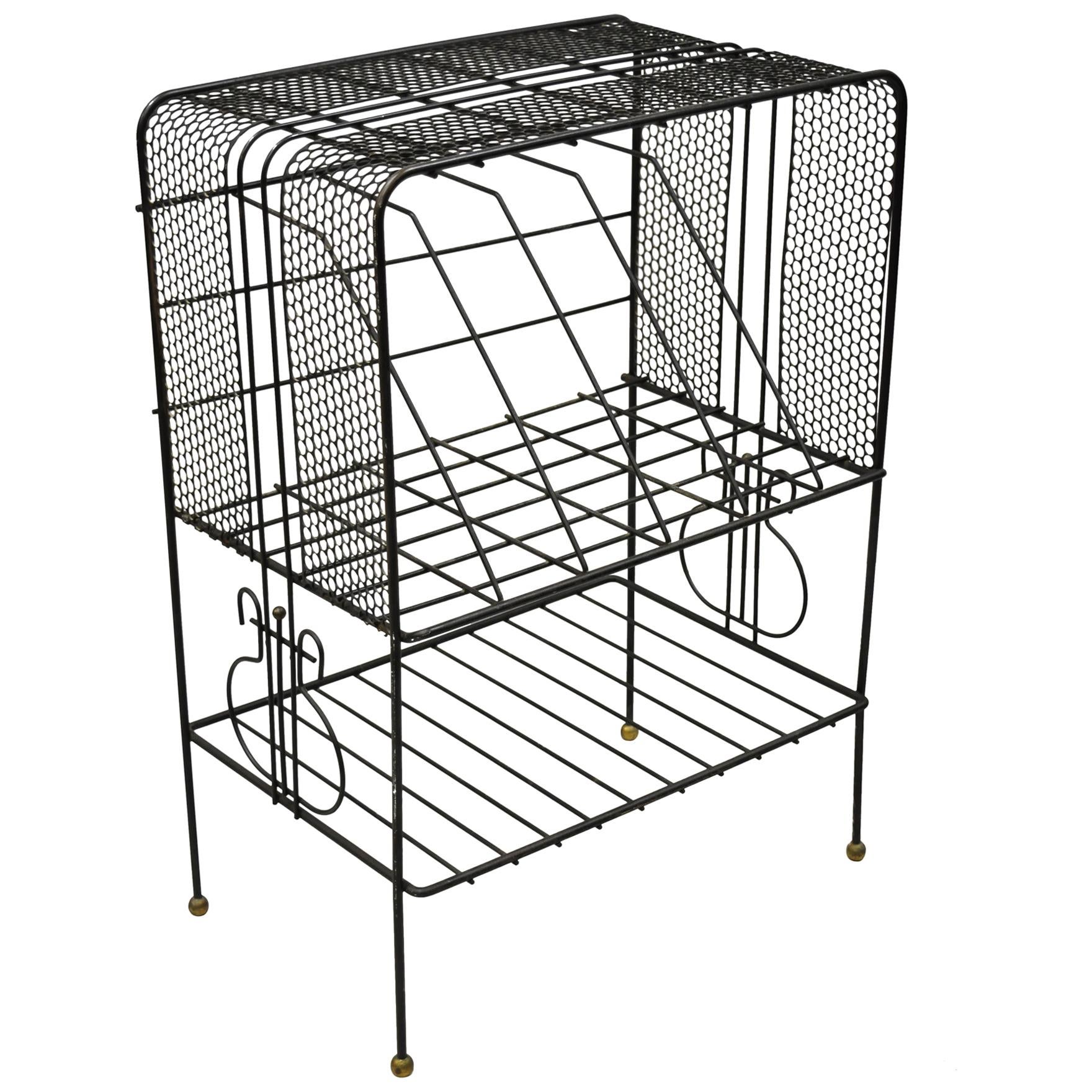 Vintage Mid-Century Modern Wrought Iron Metal Record Player Vinyl Album ...