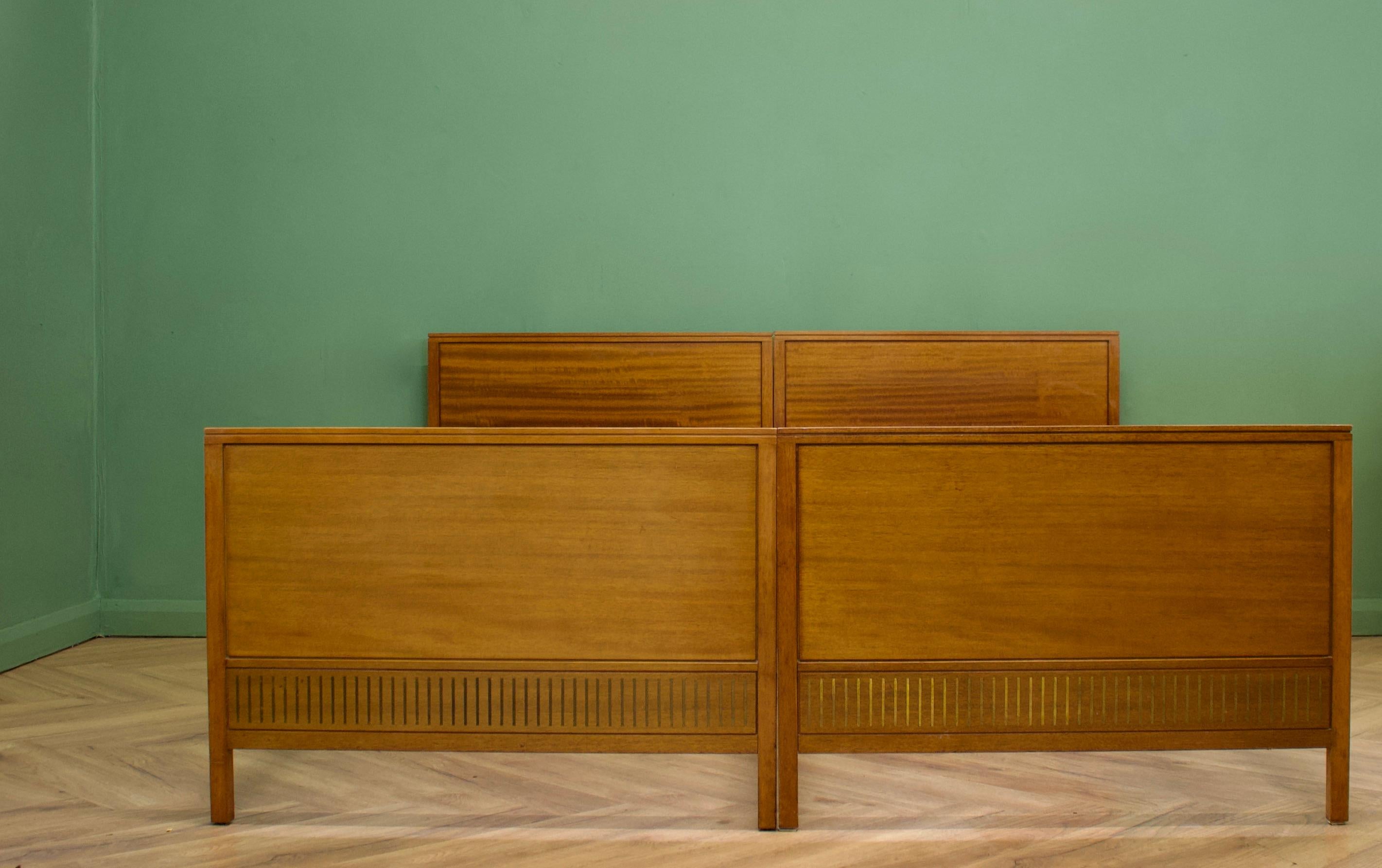 Vintage Mid Century Pair Single Beds by Loughborough for Heals, 1950s ...