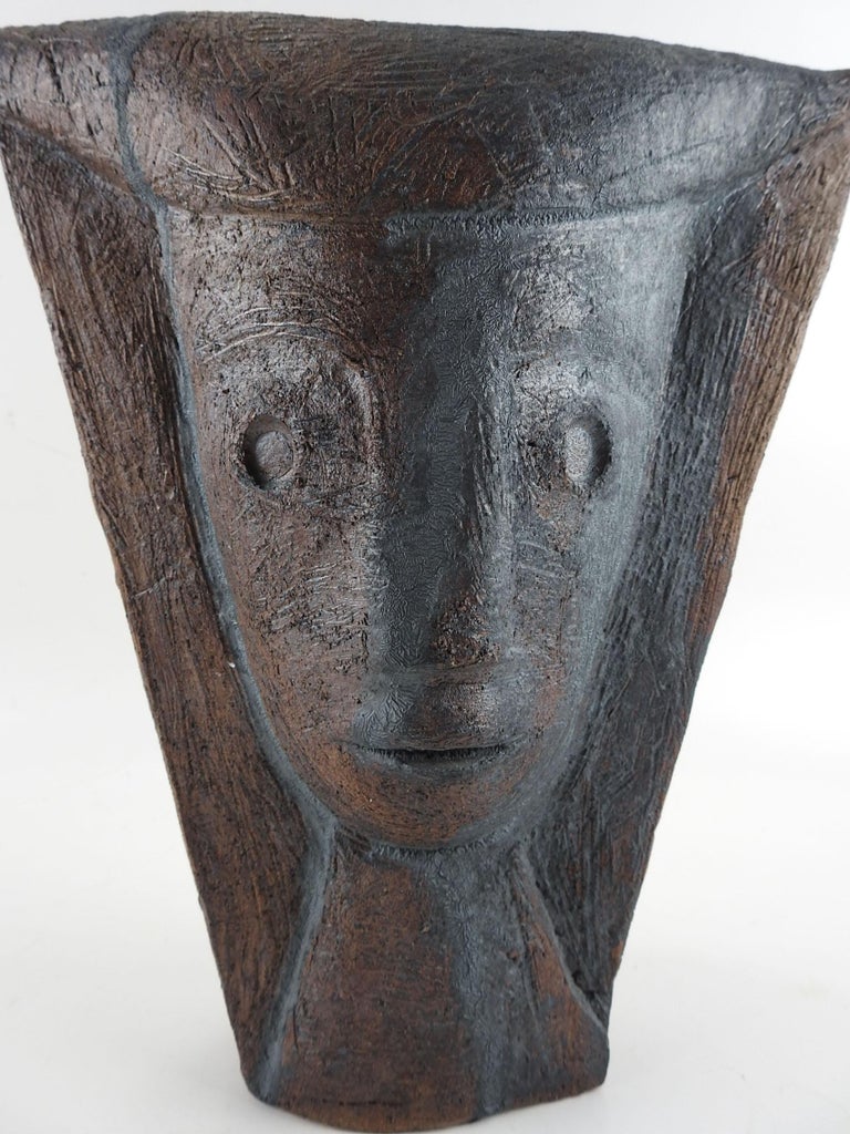 Vintage Mid-Century Pottery Abstract Bust Sculpture at 1stDibs
