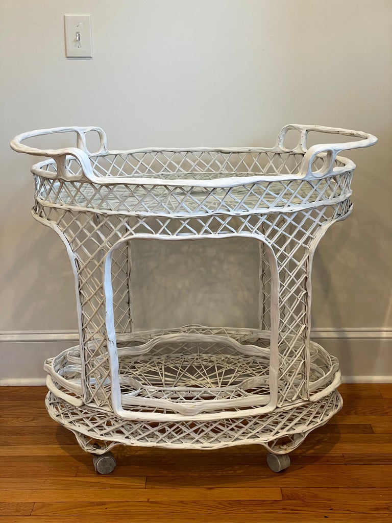 Vintage Mid-Century Russell Woodard Spun Fiberglass Bar Cart For Sale ...