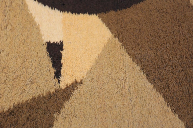 Vintage Midcentury Scandinavian Rya Shag Rug. Size: 8 ft 2 in x 11 ft 4 ...