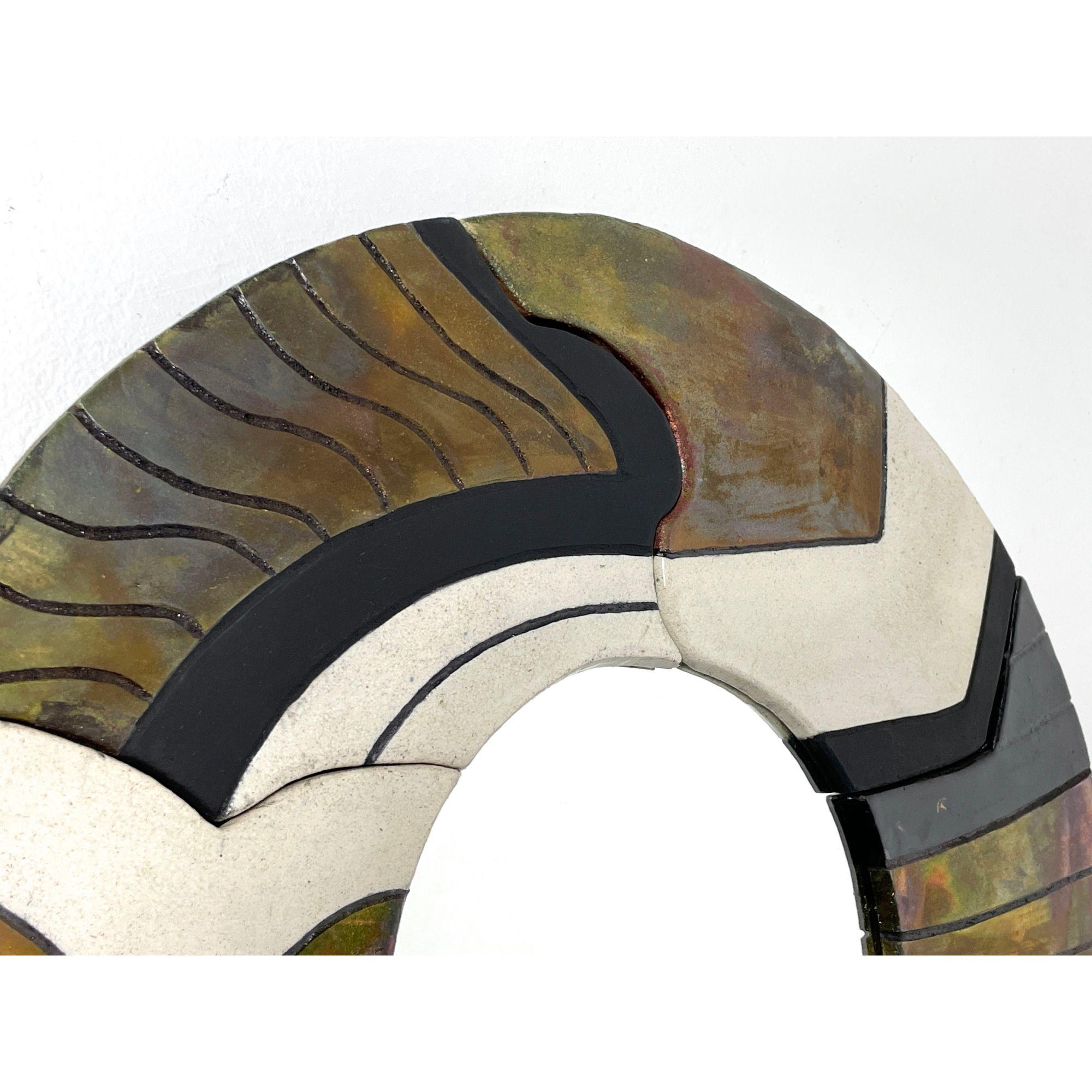 Vintage Mid Century Studio Pottery Raku Abstract Decorative Round ...
