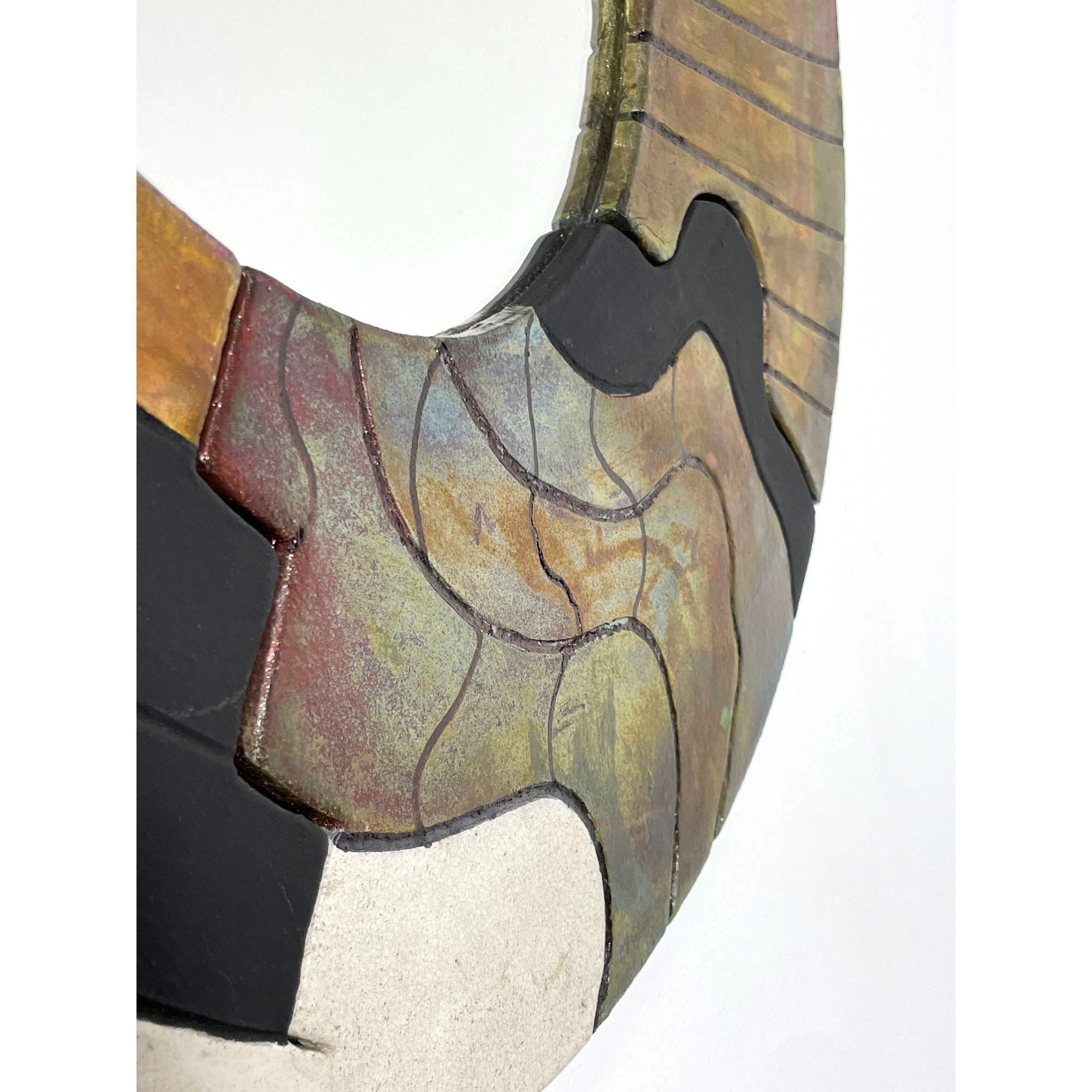 Vintage Mid Century Studio Pottery Raku Abstract Decorative Round ...