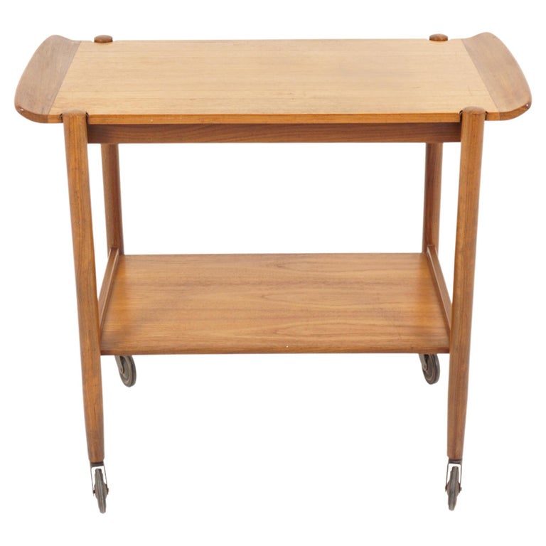 Vintage Mid Century Teak Trolley, Cocktail Trolley w/ Tray Scotland ...