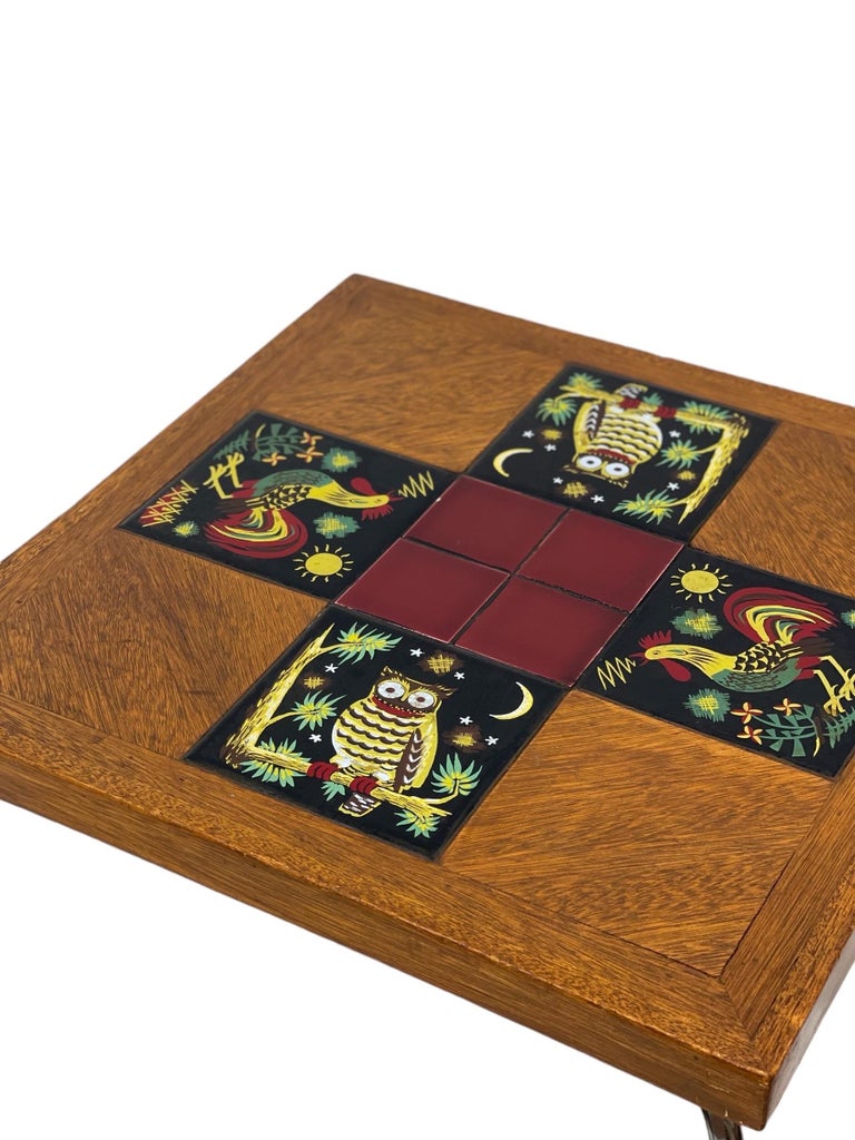 Vintage Mid Century Tile Top End Table or Accent Stand For Sale at 1stDibs