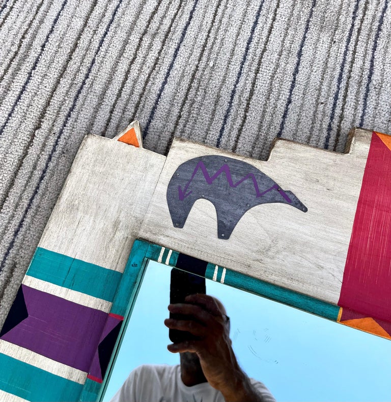 Vintage Mid Size Native American Art Inspired Wall Mirror, circa 1980s ...