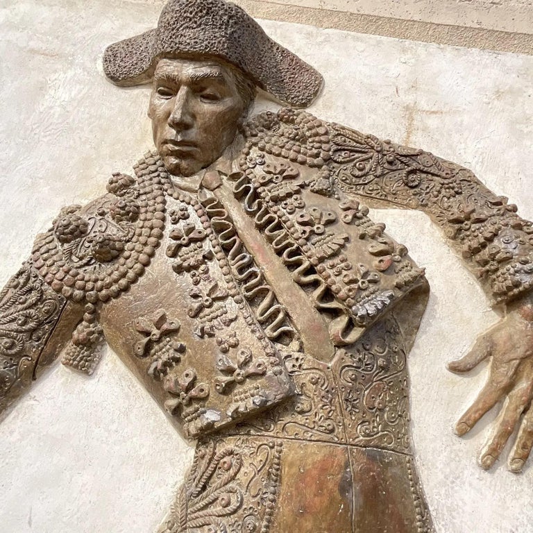 Vintage Midcentury Cast Fiberglass Matador Wall Sculpture For Sale at ...