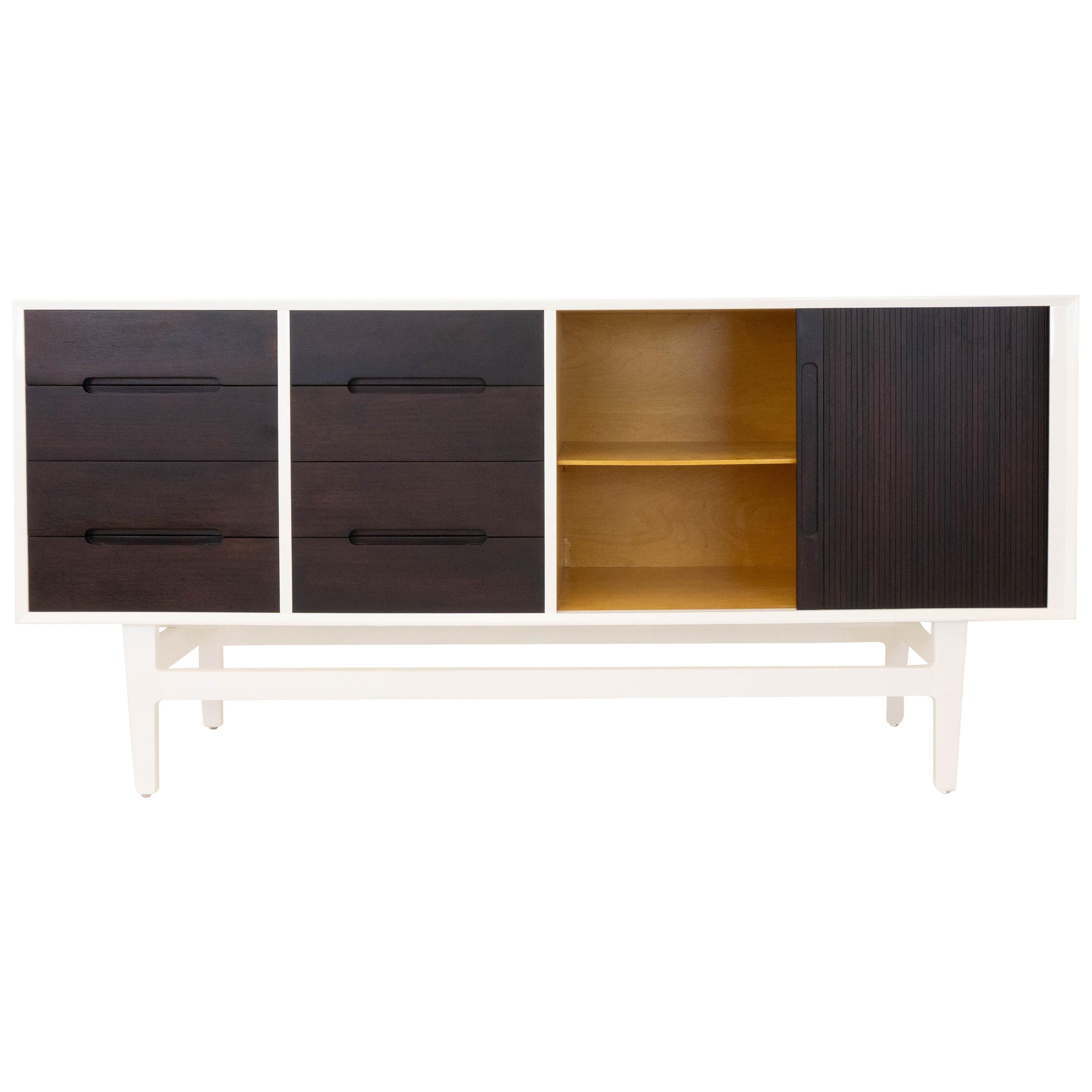 Vintage Midcentury Console Newly Stained and Lacquered For Sale at 1stDibs