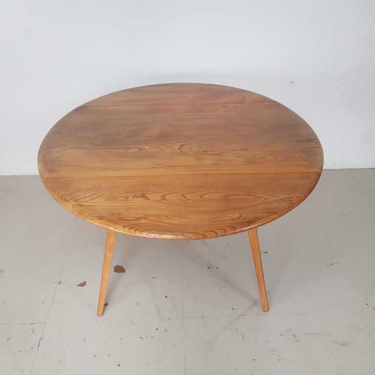 Vintage Midcentury Ercol Drop-Leaf Dining Table at 1stDibs