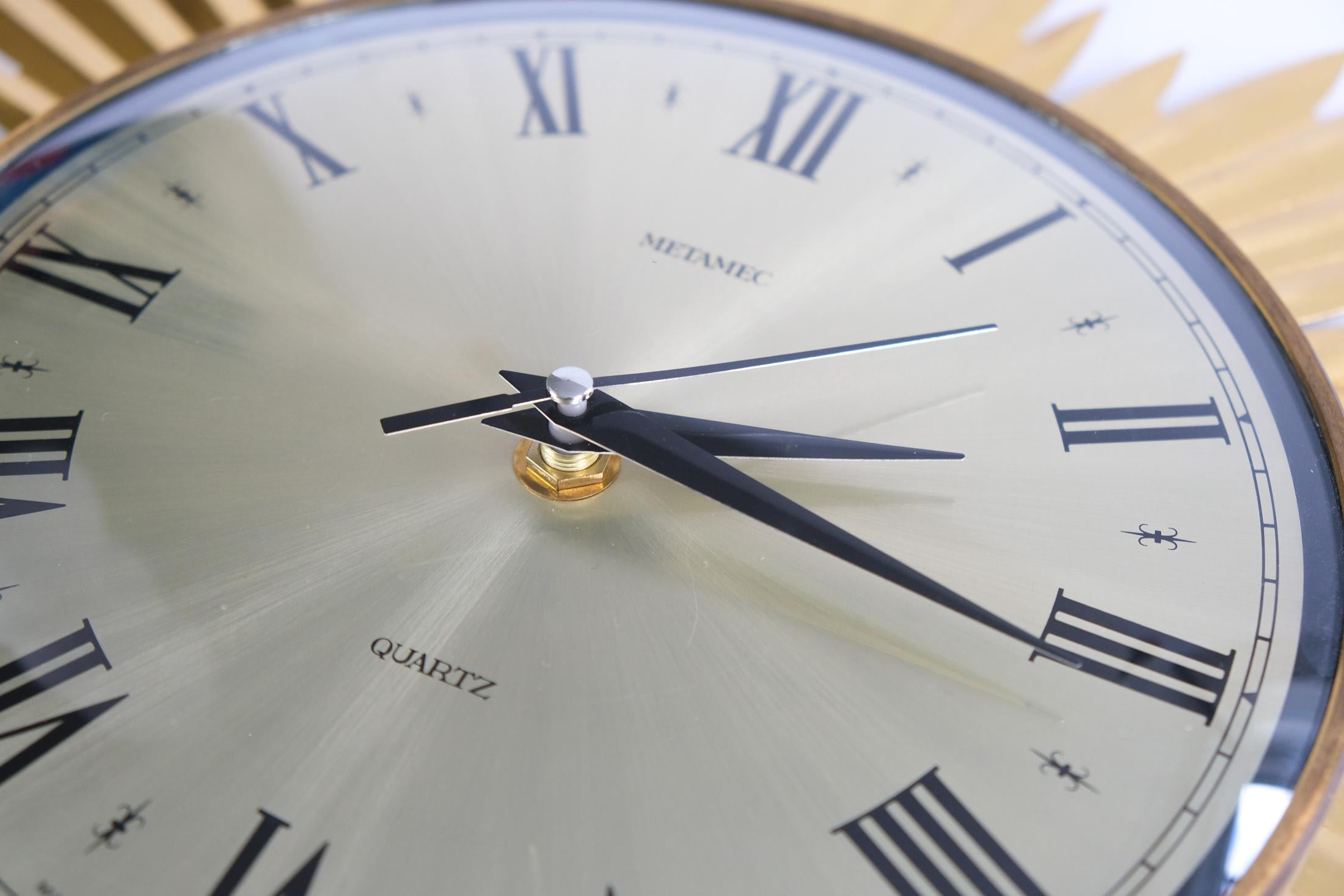 Vintage Mid_Century Gold Metamec Starburst Wall Clock, 1960s at 1stDibs ...