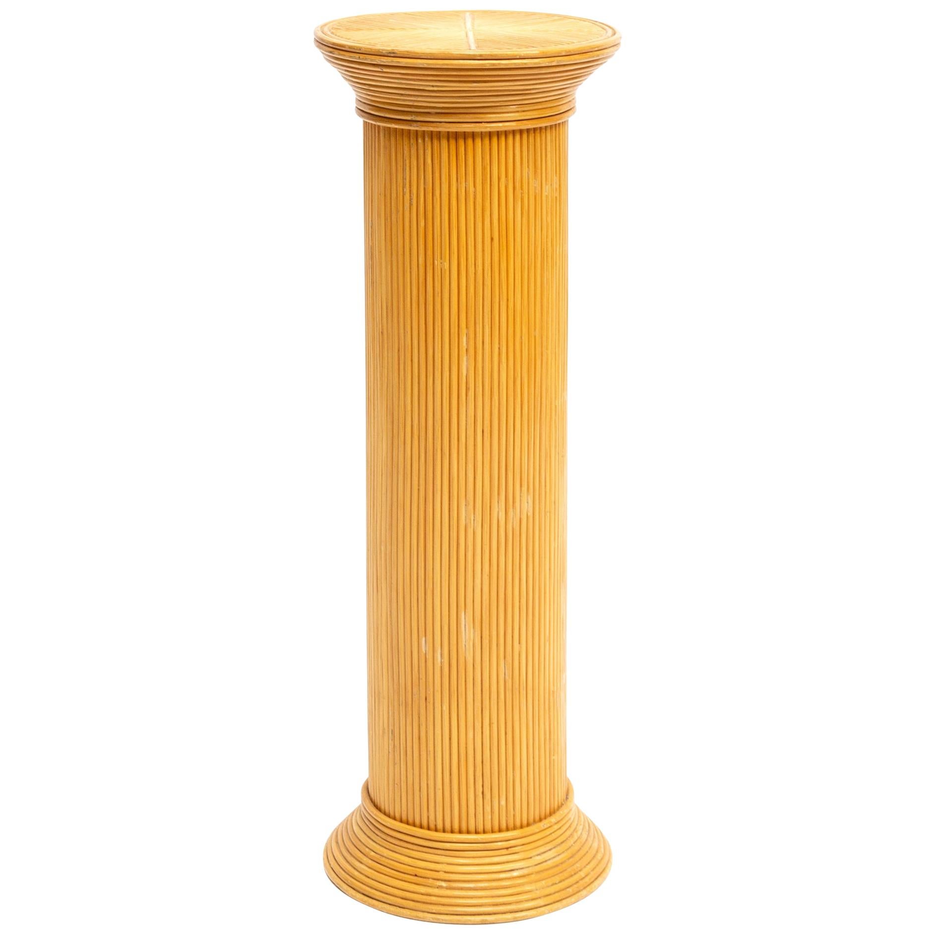 Vintage Midcentury Italian Bamboo Pedestal at 1stDibs
