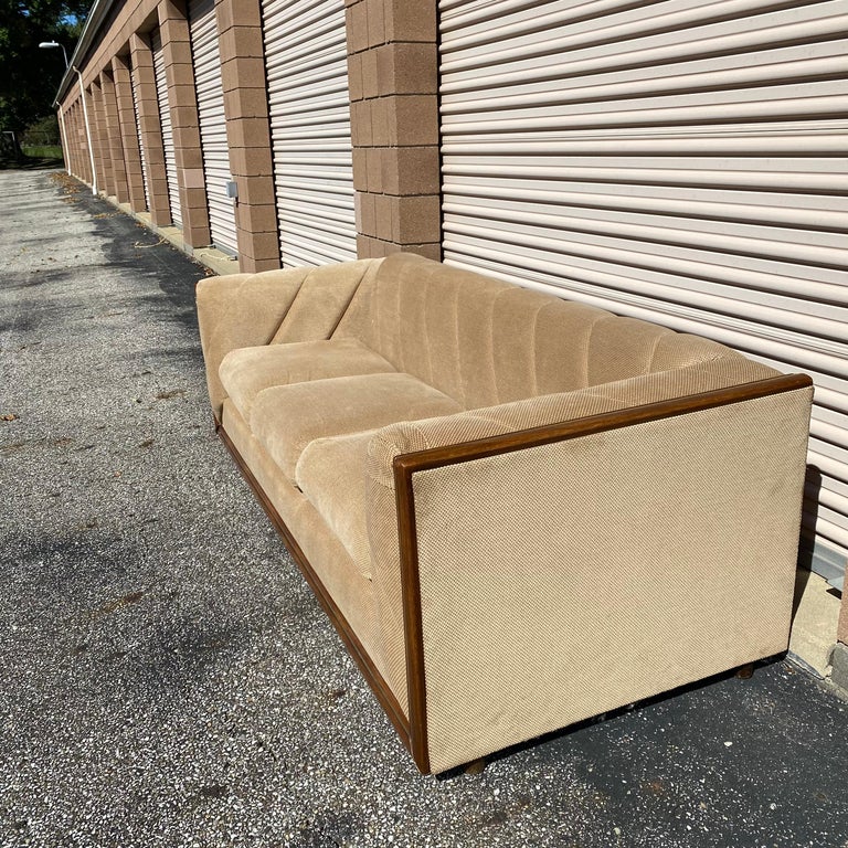 Vintage Mid-Century Modern Tufted Beige Three-Seat Case Sofa, Circa ...