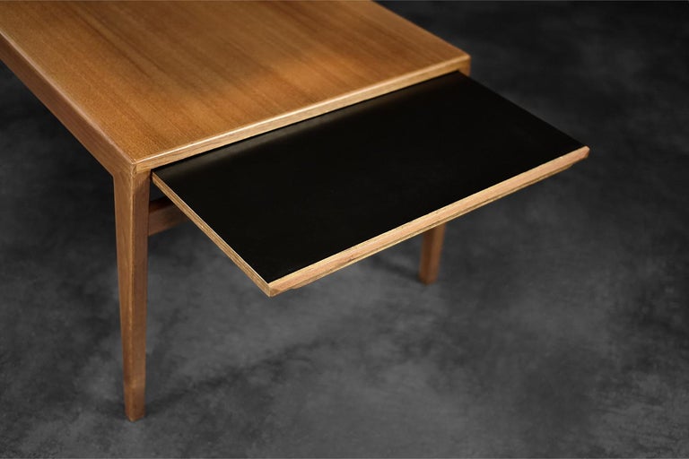 Vintage MidCentury Scandinavian Modern Teak Wood Coffee Table with Pull ...