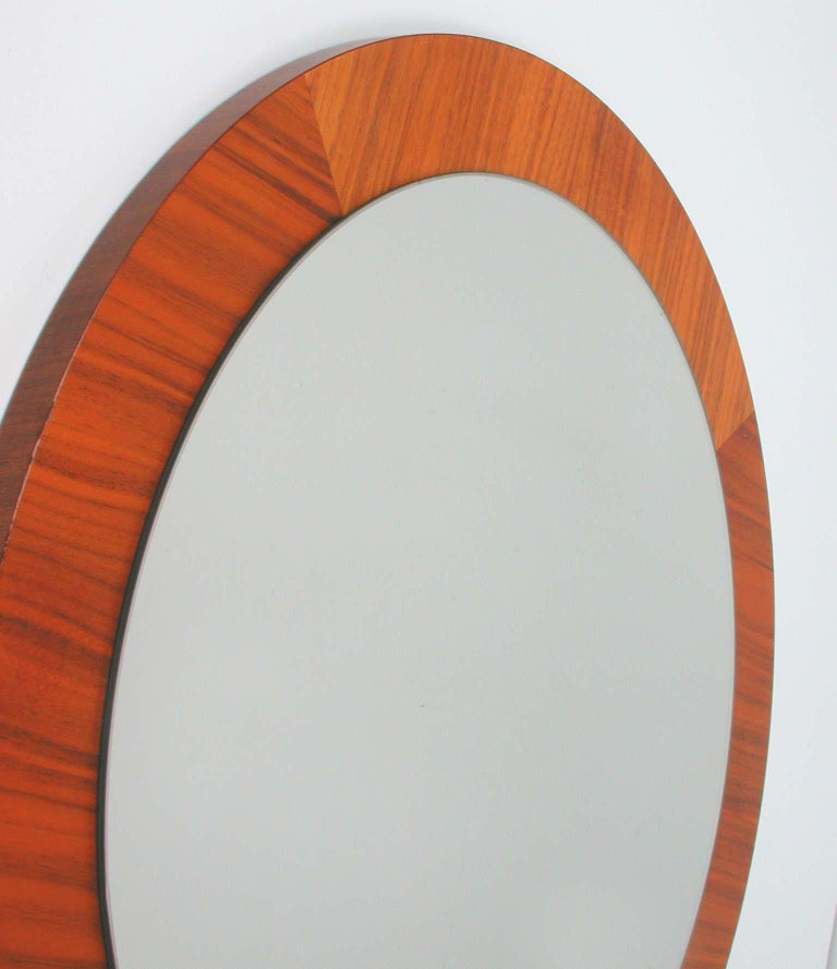 Vintage Midcentury Scandinavian Teak Wall Mirror For Sale at 1stDibs