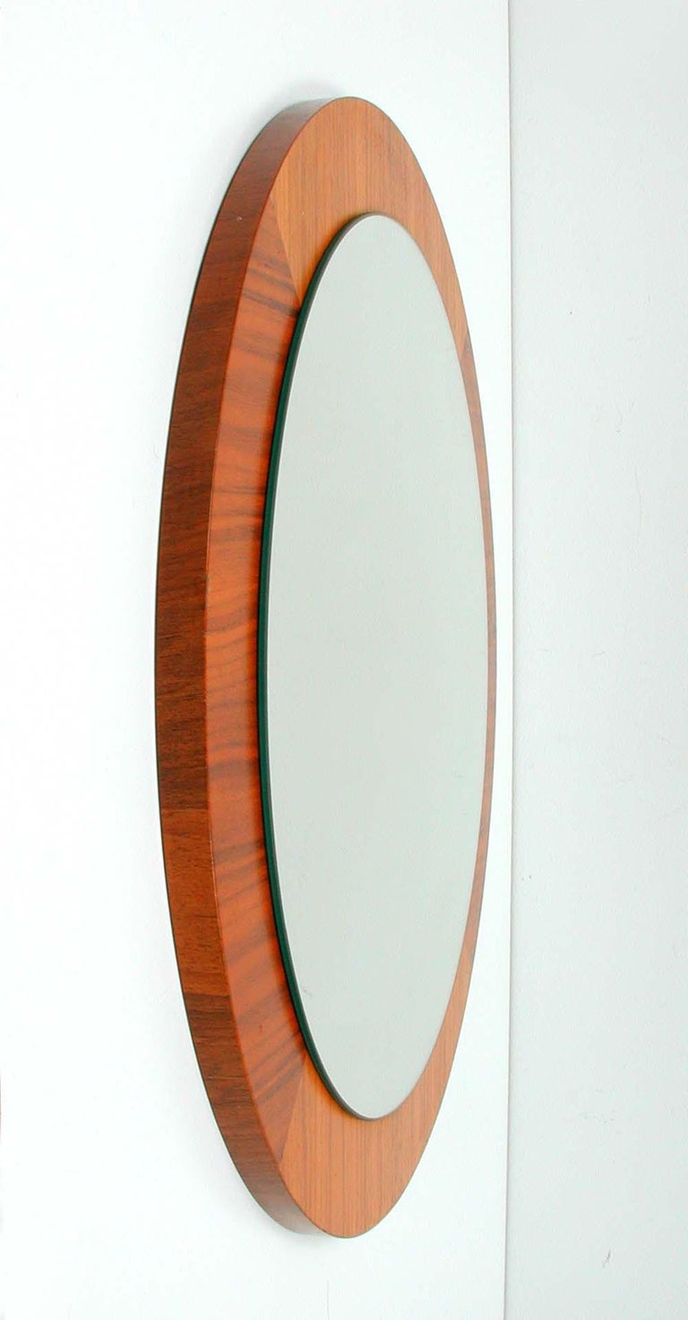 Vintage Midcentury Scandinavian Teak Wall Mirror For Sale at 1stDibs