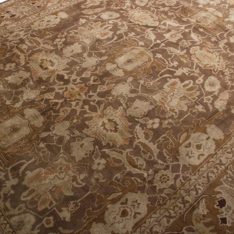 Vintage Midcentury Sultanabad Beige-Brown Wool Persian Rug by Rug and ...