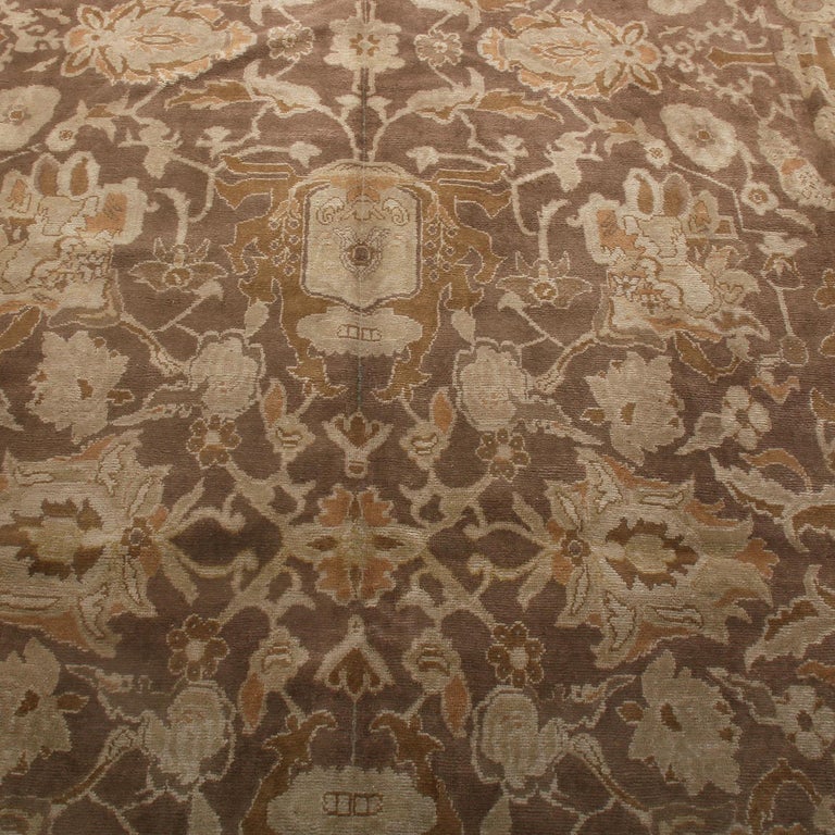 Vintage Midcentury Sultanabad Beige-Brown Wool Persian Rug by Rug and ...