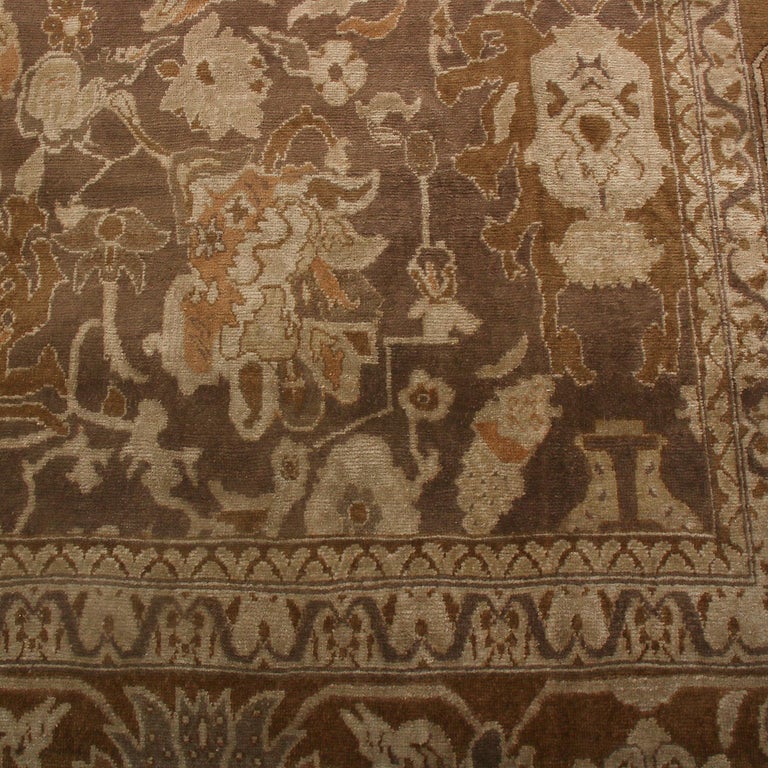 Vintage Midcentury Sultanabad Beige-Brown Wool Persian Rug by Rug and ...